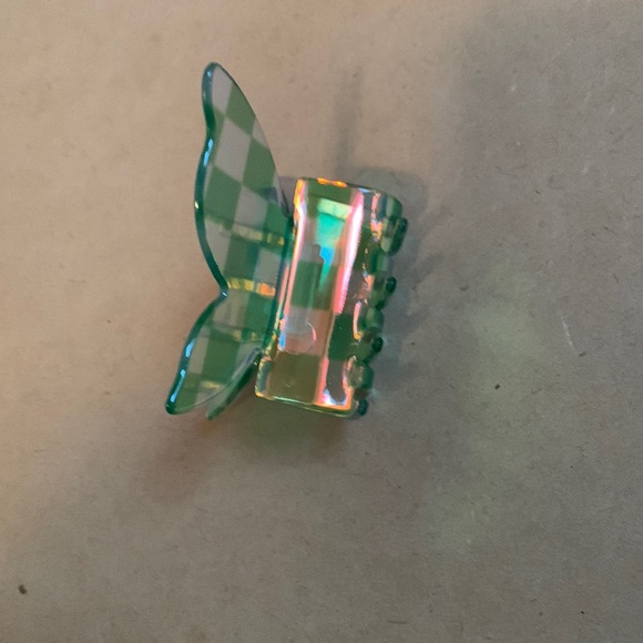 Accessories | 9s Style Y2k Butterfly Claw Holographic Checkered Hair ...